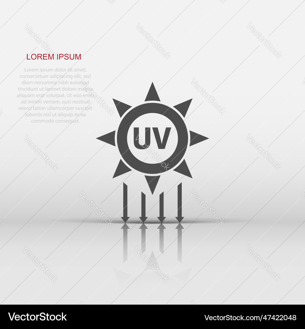 Uv radiation icon in flat style ultraviolet Vector Image