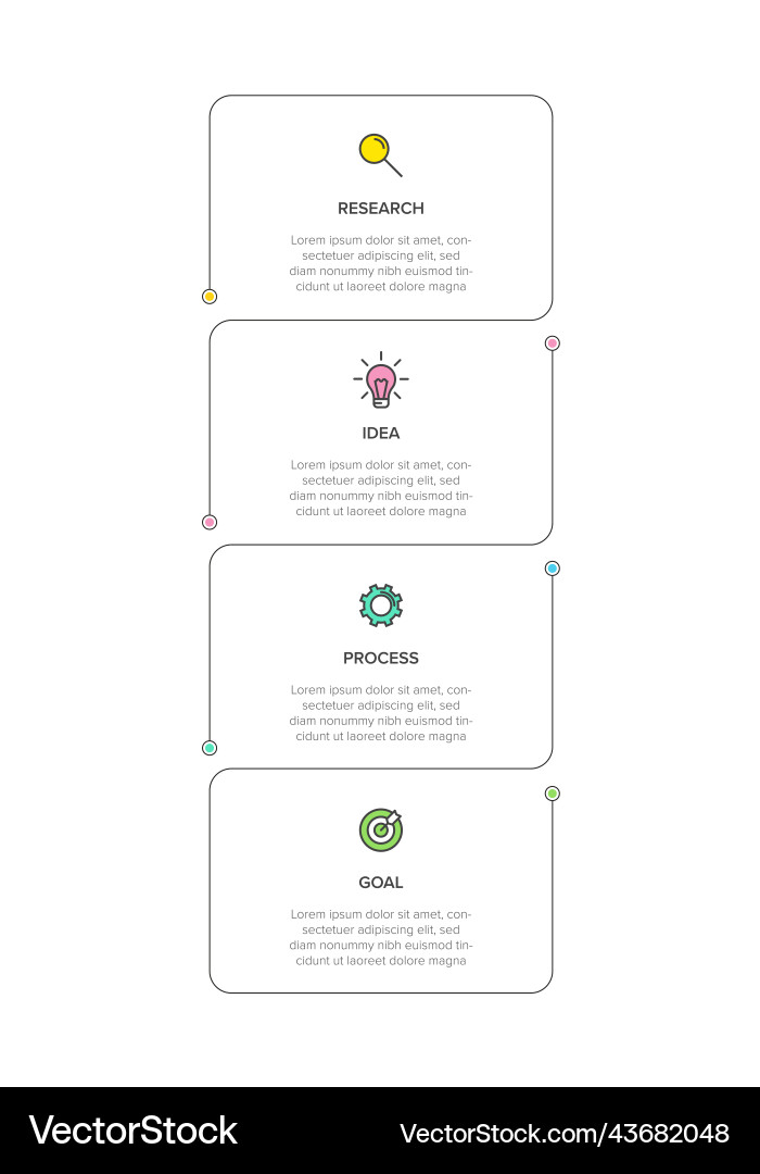 Vertical infographic design with icons and 4 Vector Image