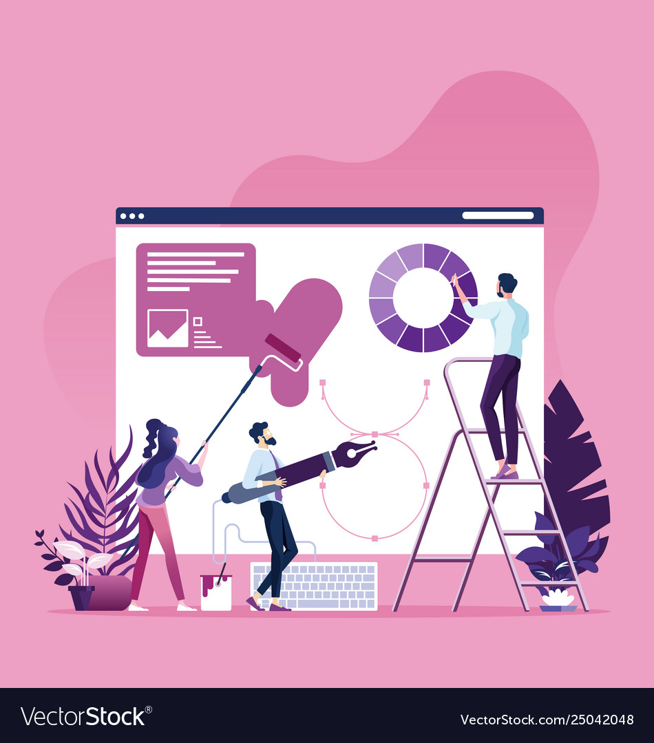 Web design process concept Royalty Free Vector Image