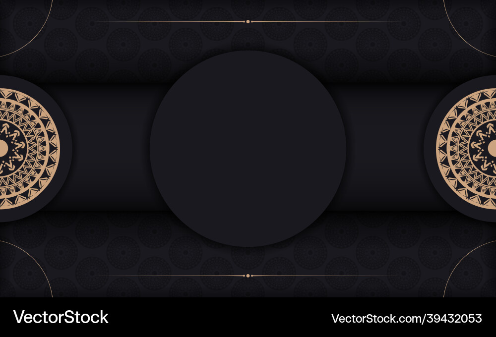 Black color greeting card template with brown Vector Image