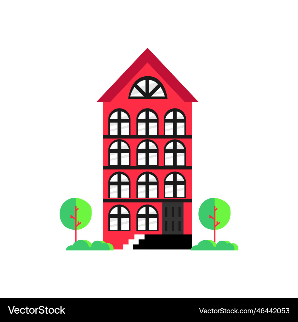 Cartoon house concept building design Royalty Free Vector