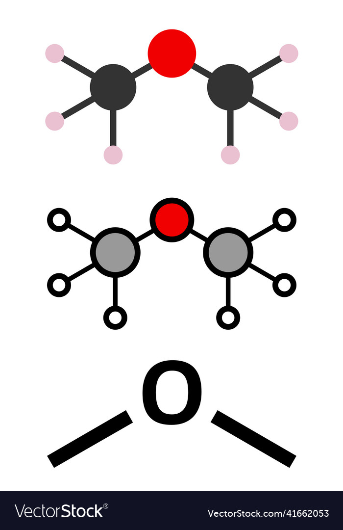 Dimethyl ether methoxymethane dme molecule Vector Image