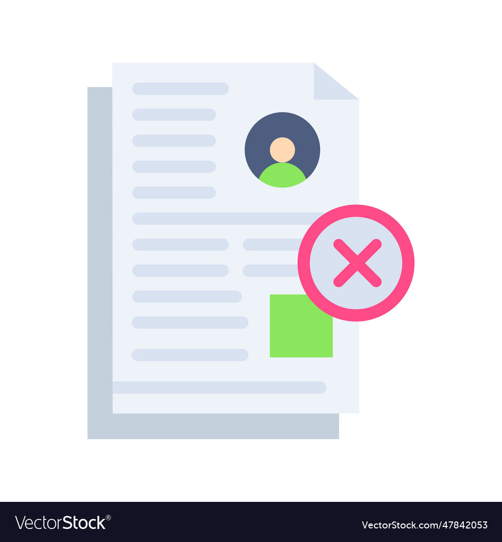 Document rejected icon image Royalty Free Vector Image