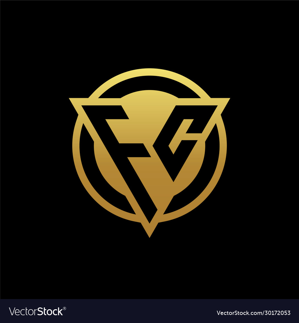 Fc logo monogram with triangle shape and circle Vector Image