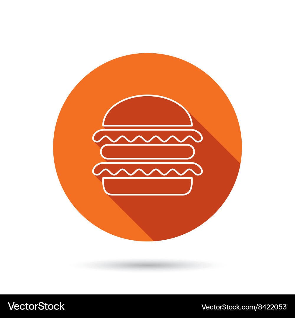 Hamburger icon fast food sign Royalty Free Vector Image