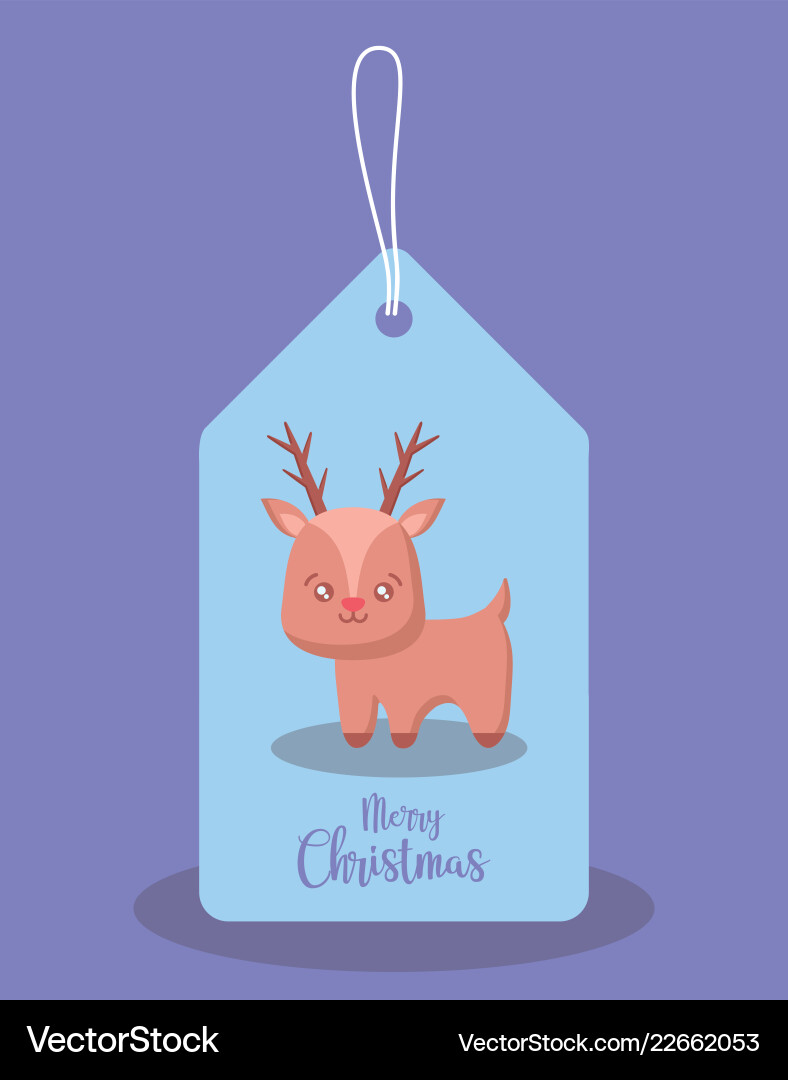Label with cute reindeer christmas Royalty Free Vector Image