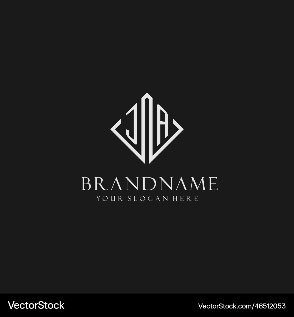 Letter ja logo with rhombus square design style Vector Image