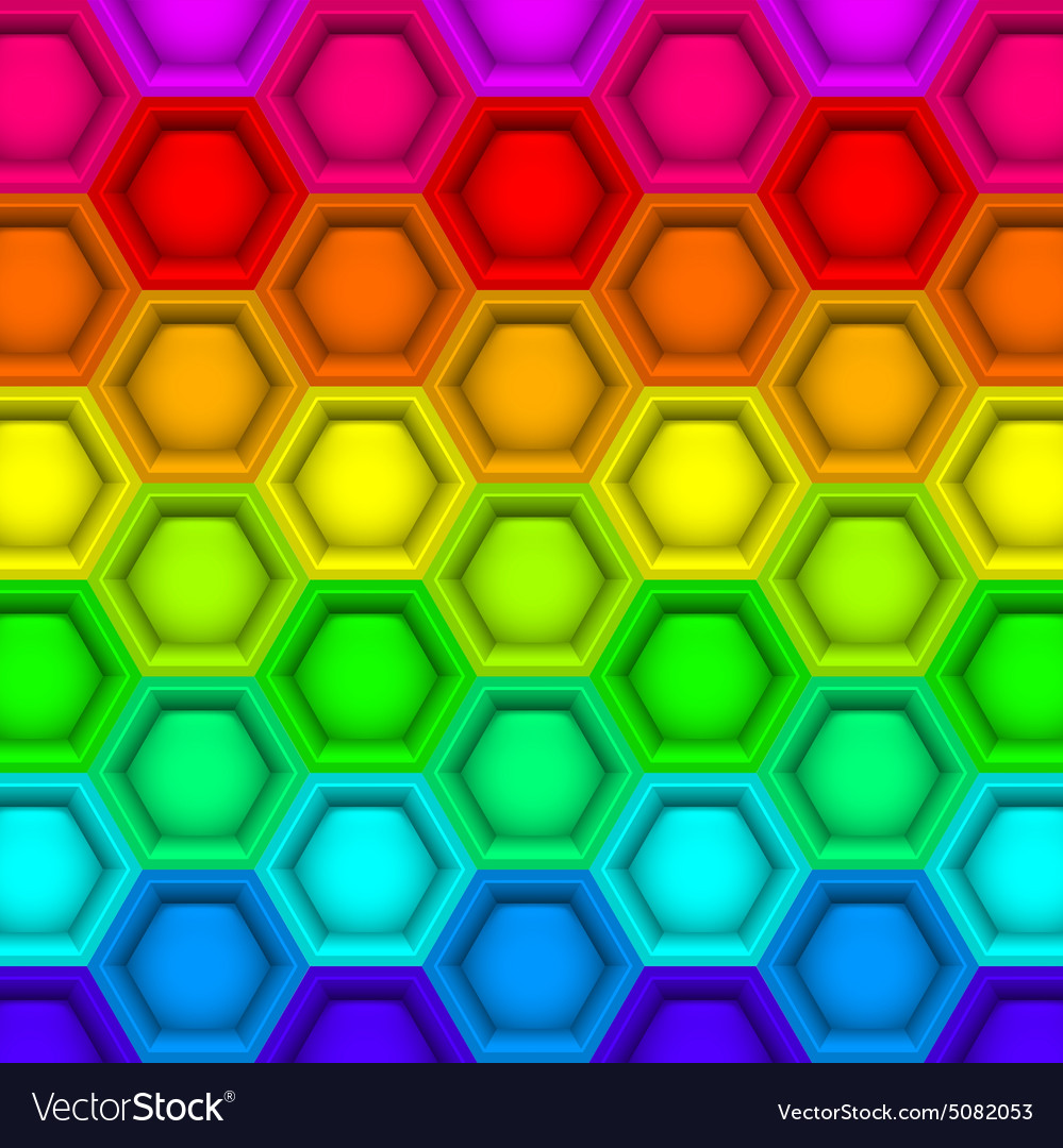 Multicilored hexagon geometric pattern Royalty Free Vector