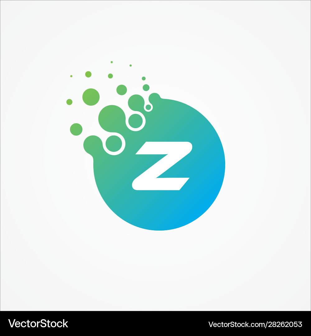 Pixel symbol letter z design minimalist Royalty Free Vector