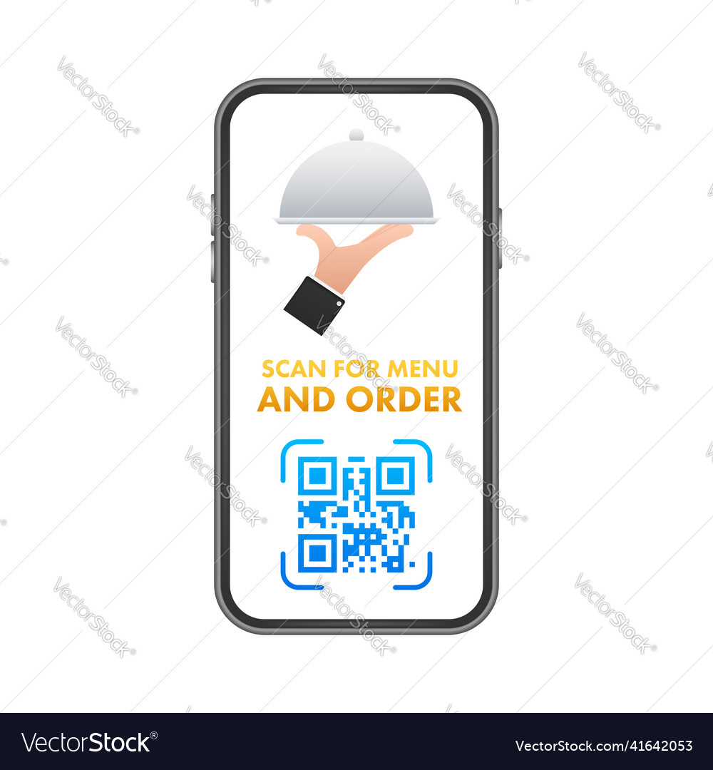 Scan for menu and order qr code icon Royalty Free Vector
