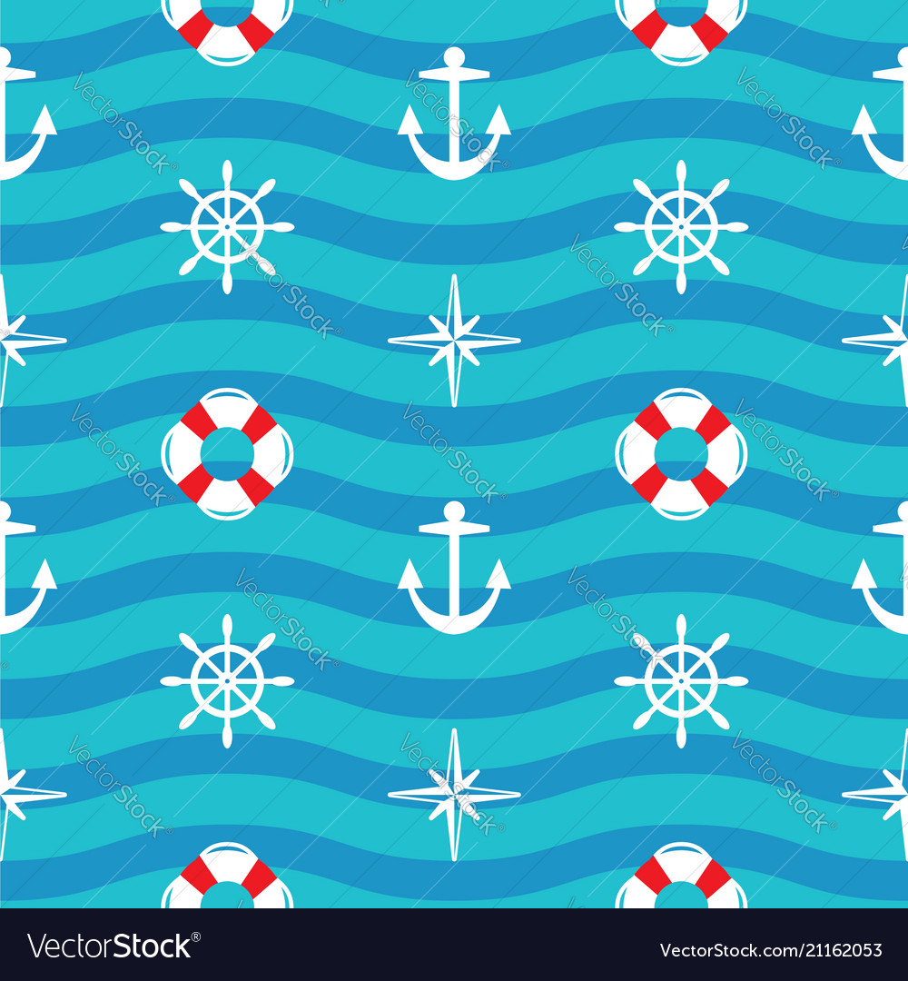 Seamless sea pattern Royalty Free Vector Image