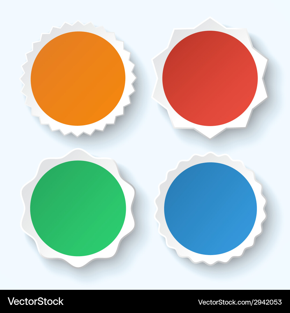 Set blank stickers promotional labels Royalty Free Vector