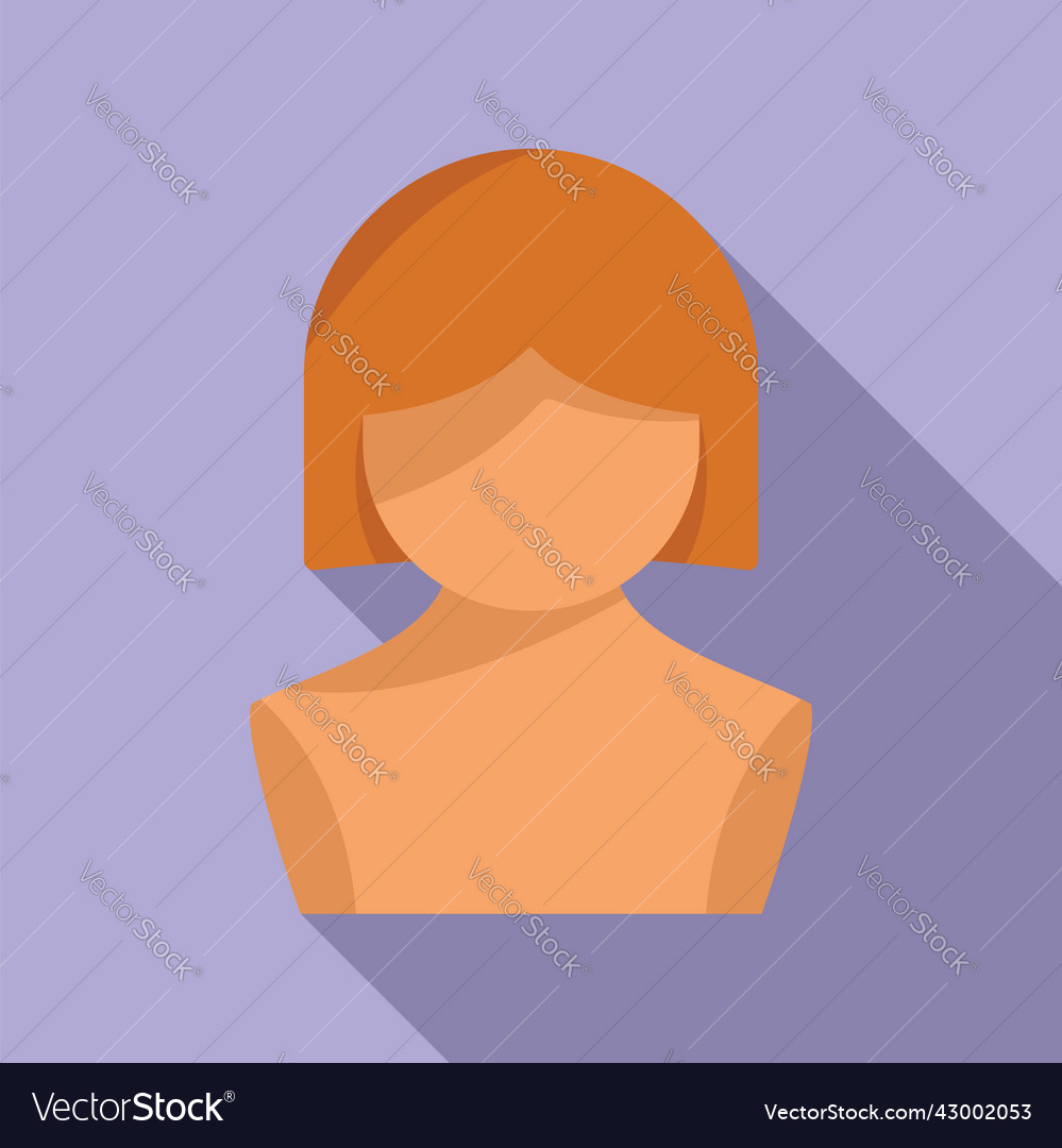 Short wig icon flat head style Royalty Free Vector Image Short wig icon flat head style Royalty Free Vector Image