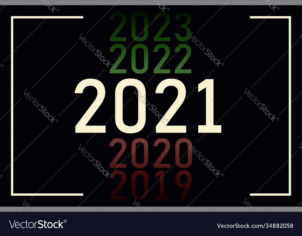 2021 new year number from line Royalty Free Vector Image