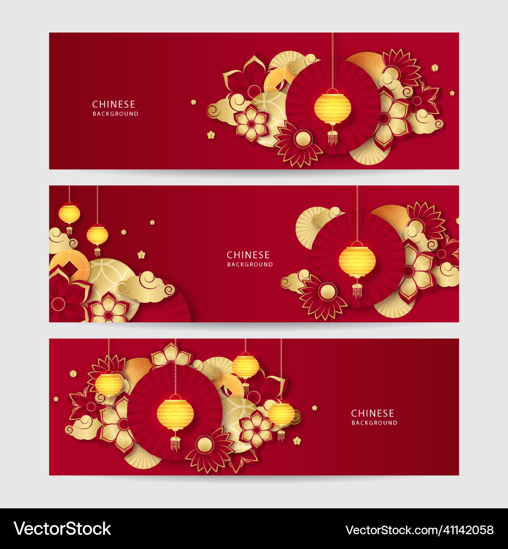 Chinese china red gold background Royalty Free Vector Image