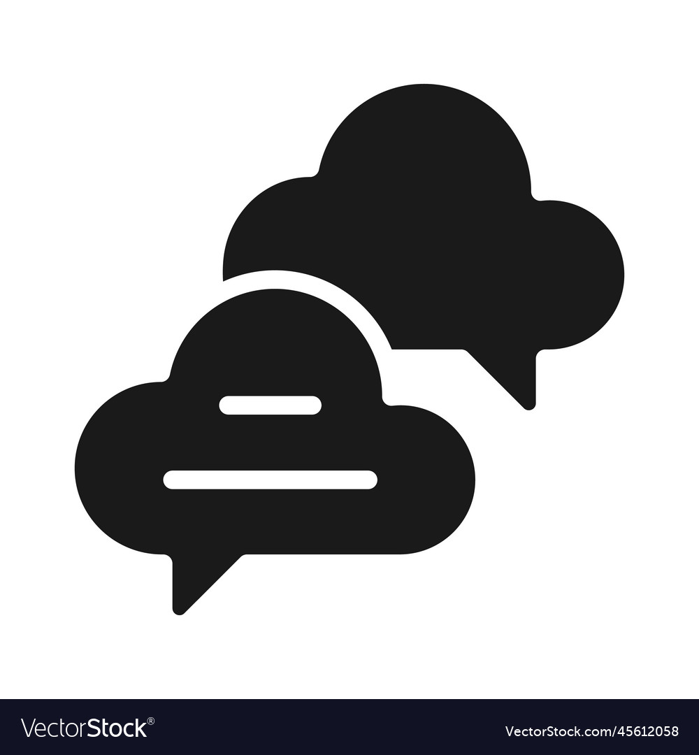Cloud based live chat black glyph icon Royalty Free Vector Cloud based live chat black glyph icon Royalty Free Vector