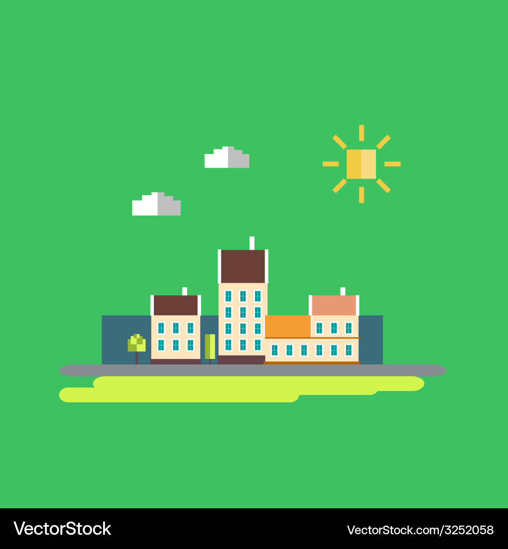 Color flat contours urban landscape Royalty Free Vector
