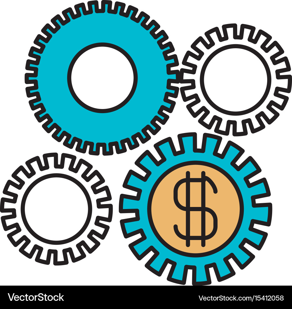Color sections silhouette of economic development Vector Image