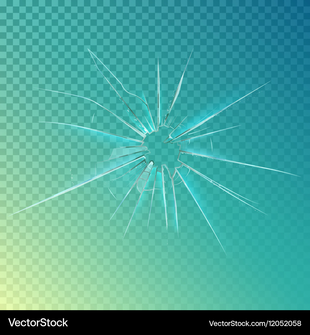 Cracked or broken shattered glass mirror Vector Image