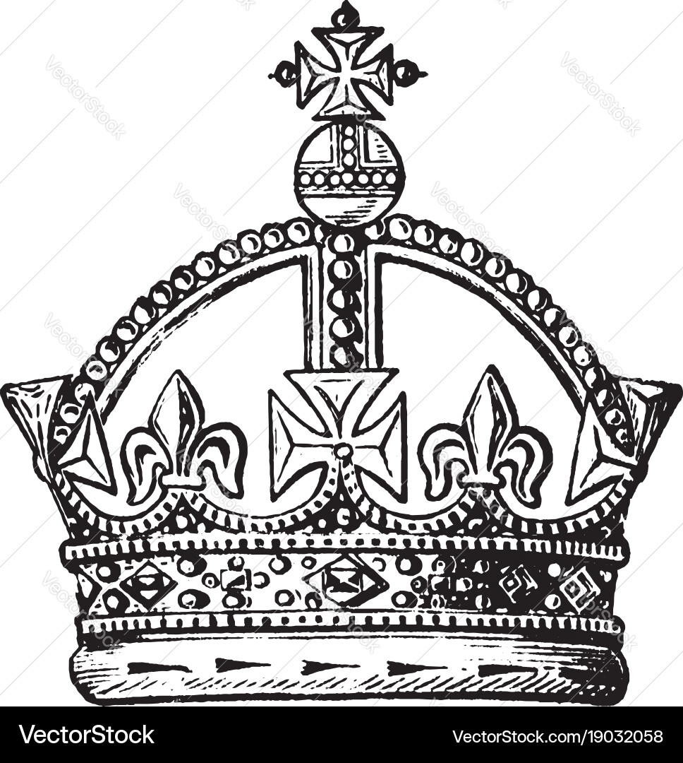 Crown have unique design vintage engraving Vector Image