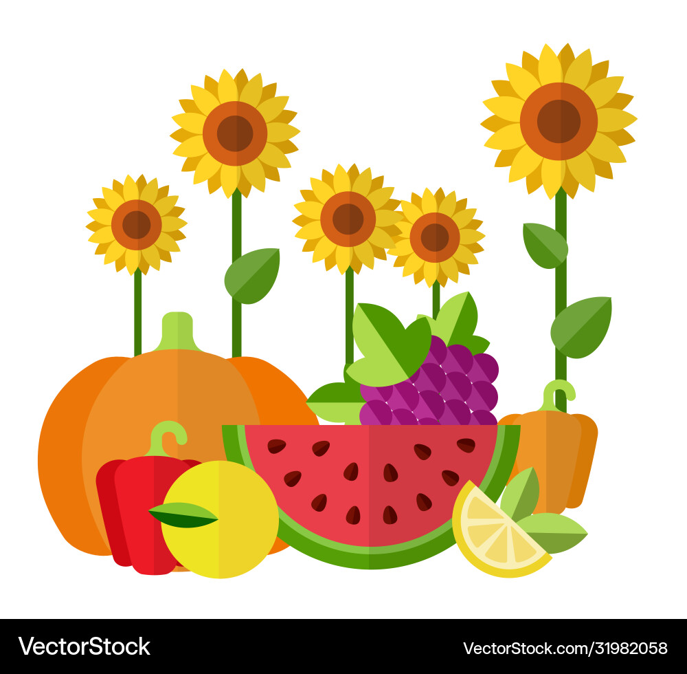 Freshly picked fruits Royalty Free Vector Image
