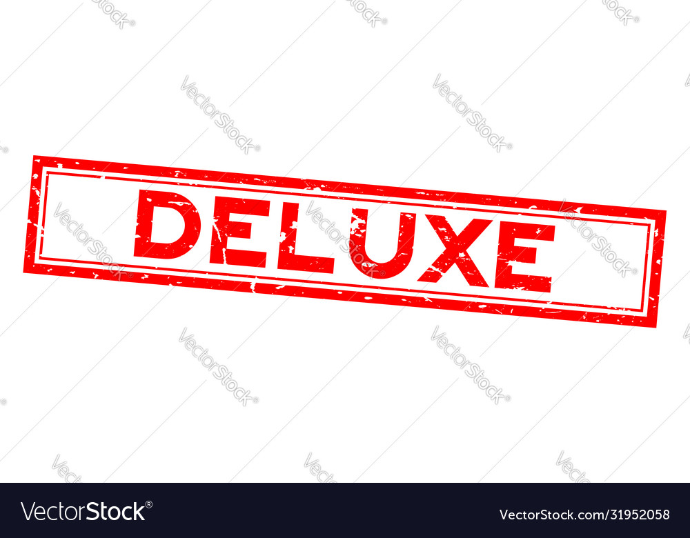 Grunge red deluxe word square rubber seal stamp Vector Image