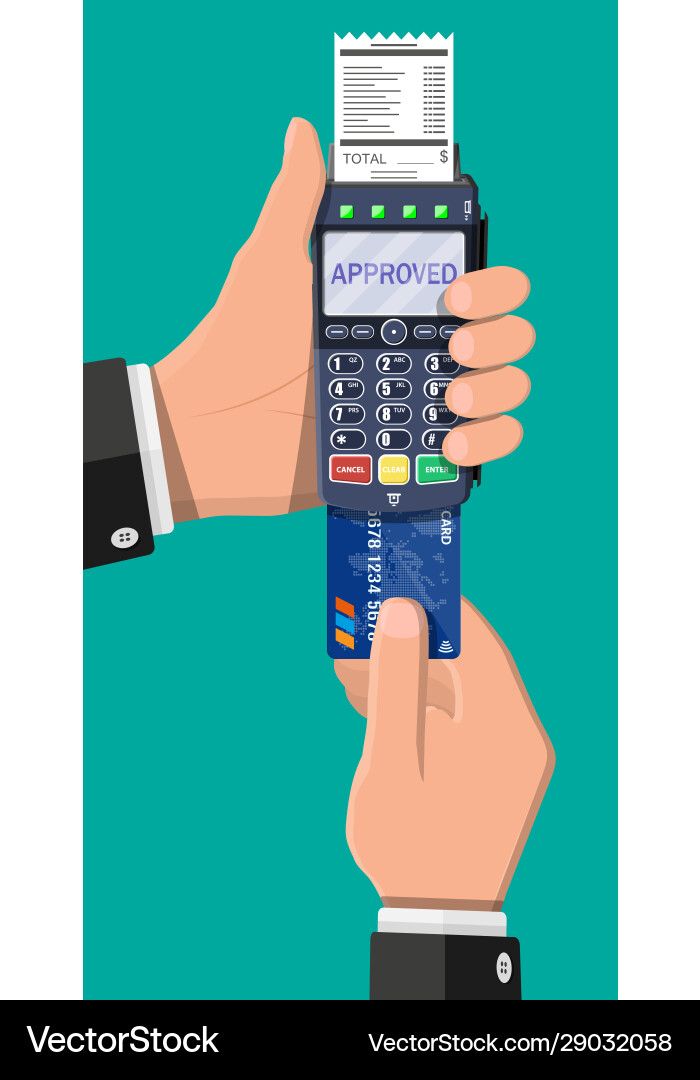 Modern pos terminal bank payment device Royalty Free Vector