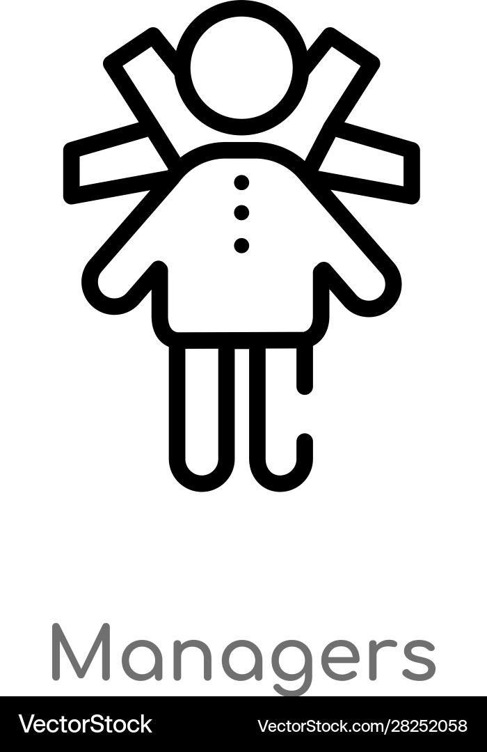 Outline managers icon isolated black simple line Vector Image