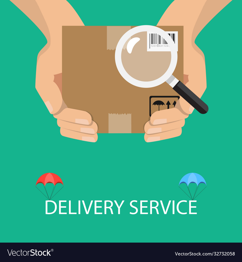 Parcel packaging box with bar-code icon Royalty Free Vector