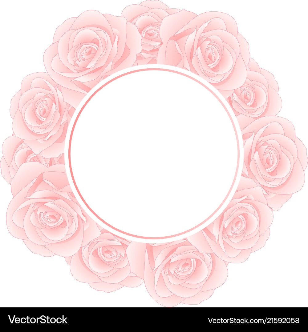 Pink rose banner wreath Royalty Free Vector Image
