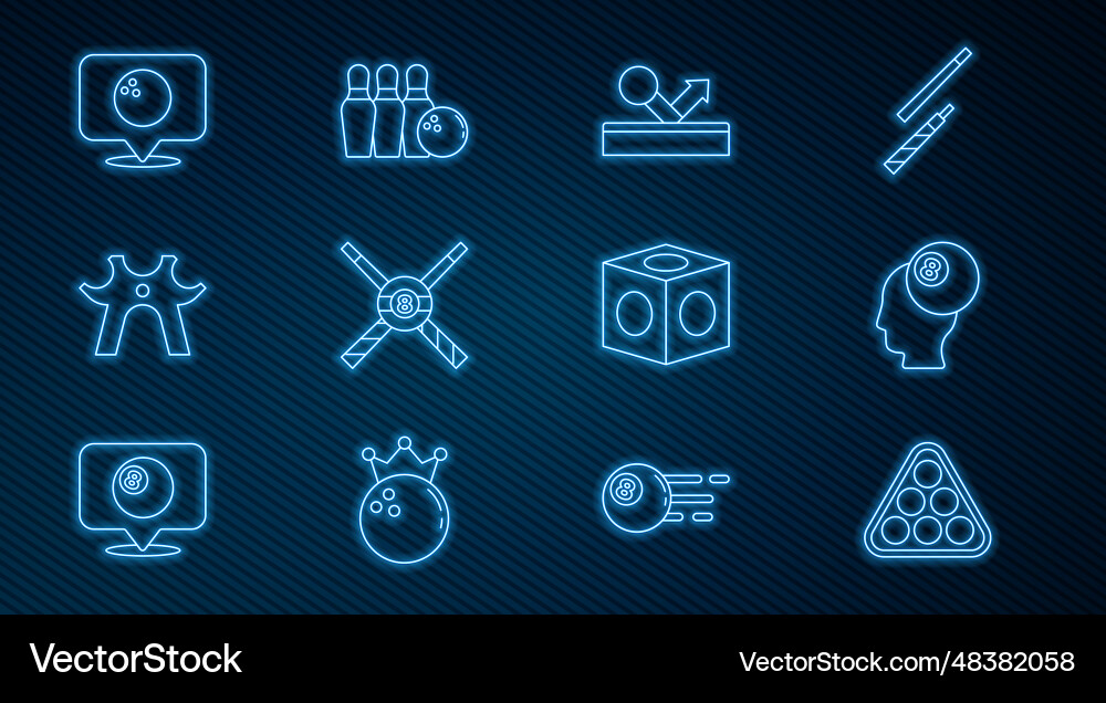 Set line billiard balls in rack triangle crossed Vector Image
