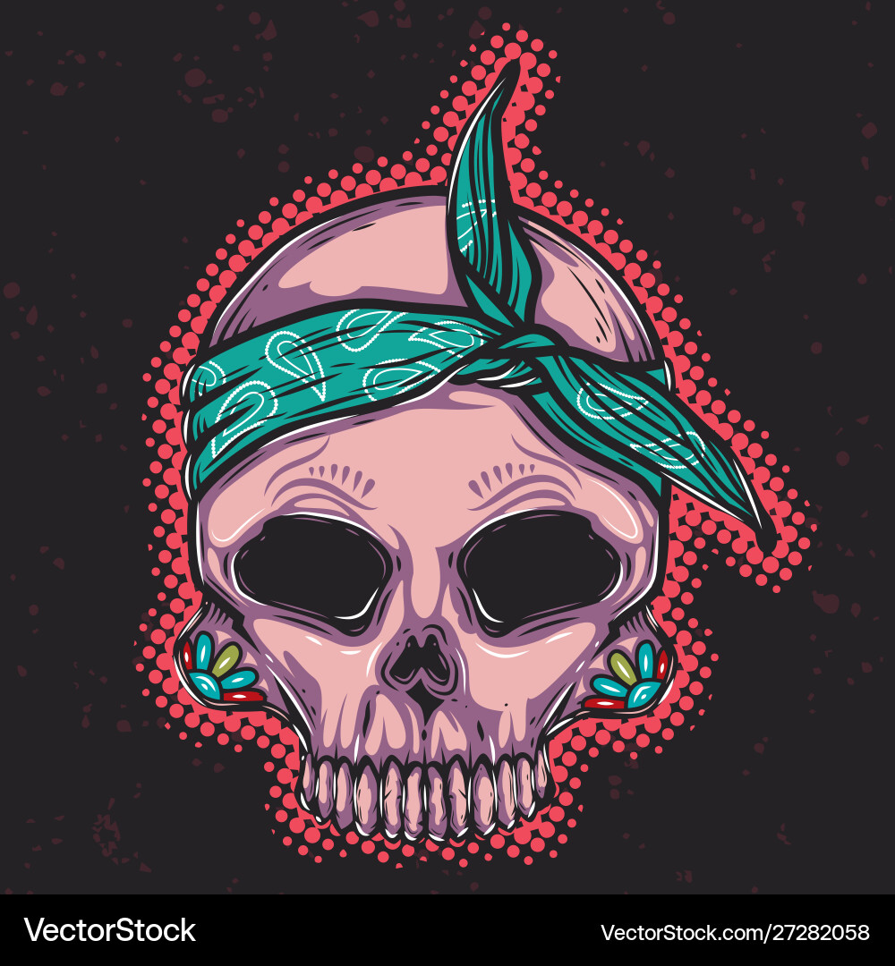 Skull girl 01 Royalty Free Vector Image - VectorStock