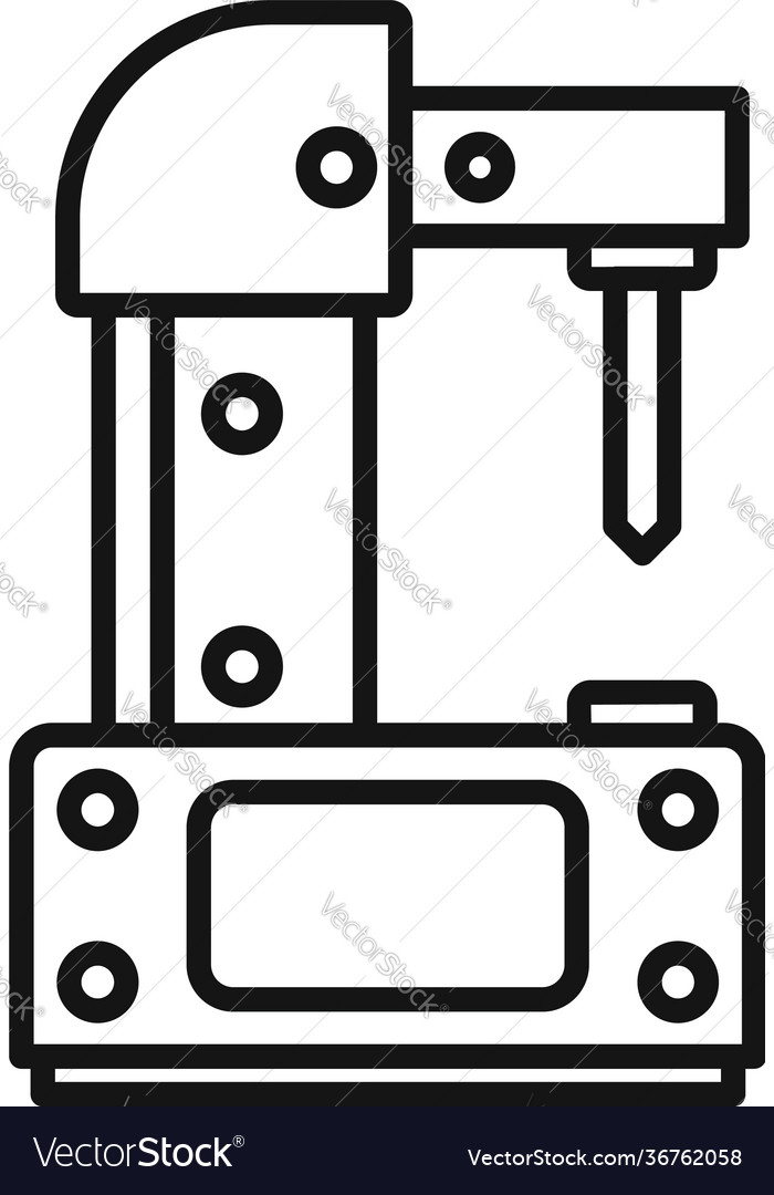 Steel milling machine icon outline style Vector Image Steel milling machine icon outline style Vector Image