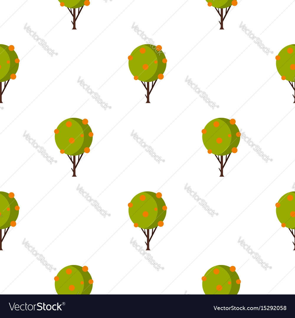 Tree with fruit pattern flat Royalty Free Vector Image