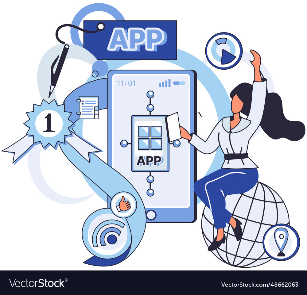 Application Testing Metaphor Royalty Free Vector Image