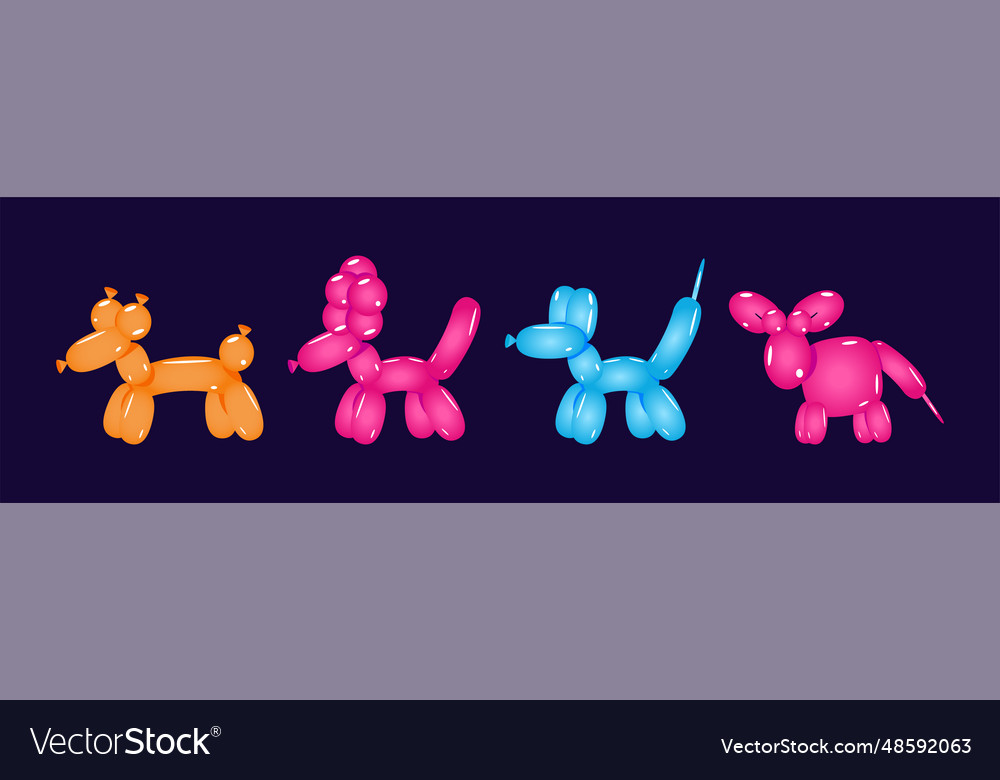 Balloon twisting art with animal figures Vector Image
