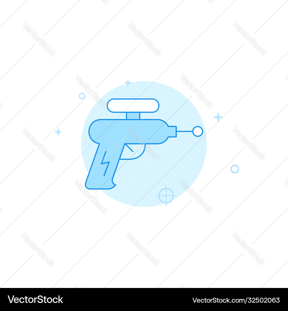 Blaster beam gun flat icon filled line style blue Vector Image
