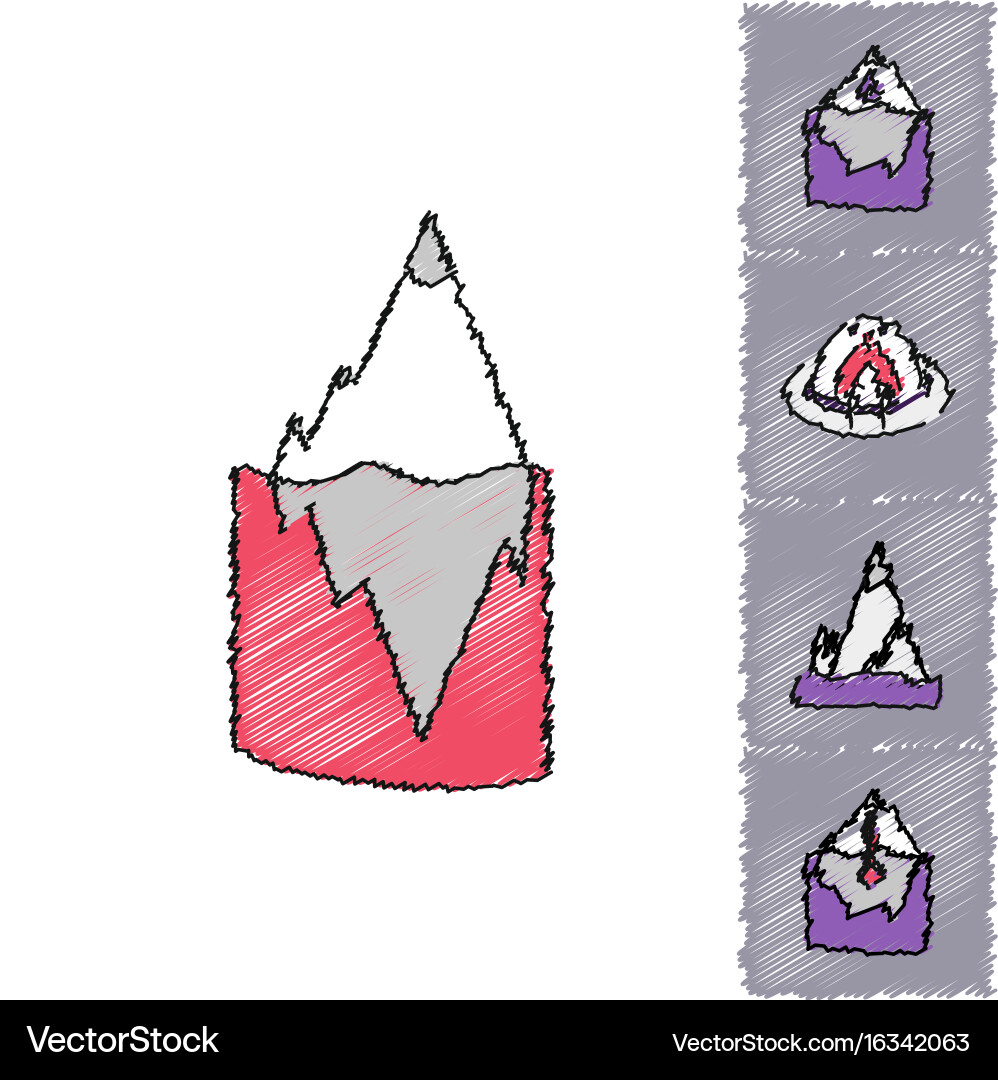 Collection flat shading style icons nature Vector Image