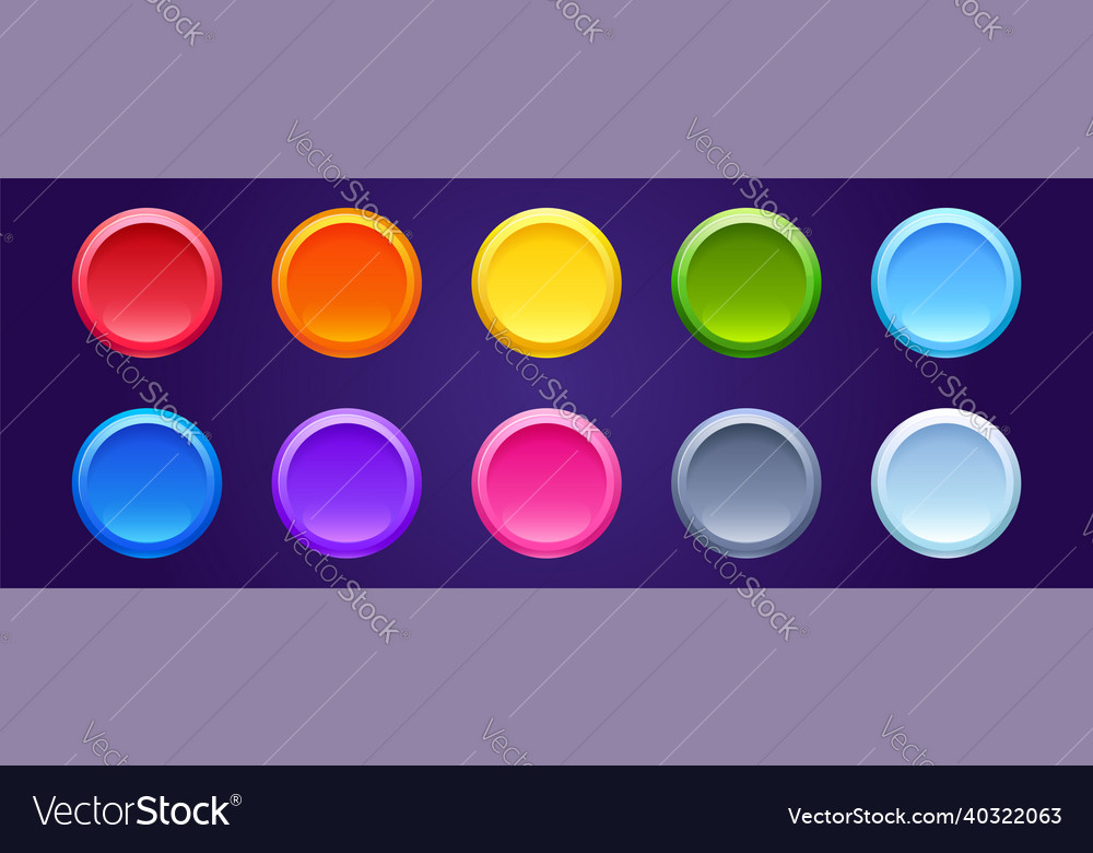 Colored round web buttons bright circle tags Vector Image