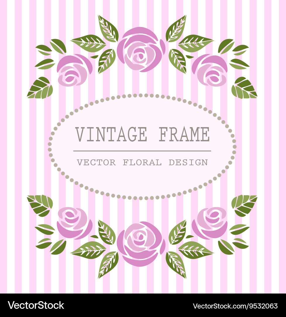 Elegant Floral Frame with Beautiful Roses Vector Image