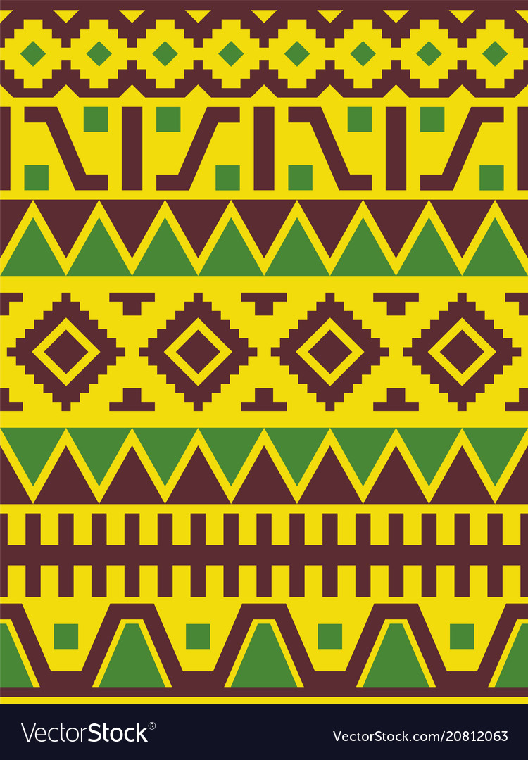 Ethnic Seamless Pattern With Geometric Ornaments Vector Image