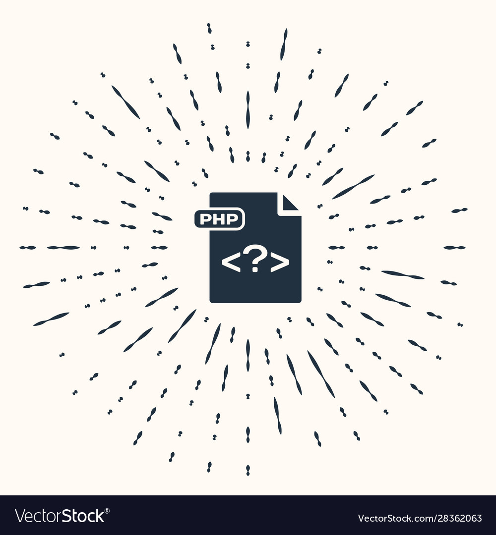Grey php file document download php button icon Vector Image