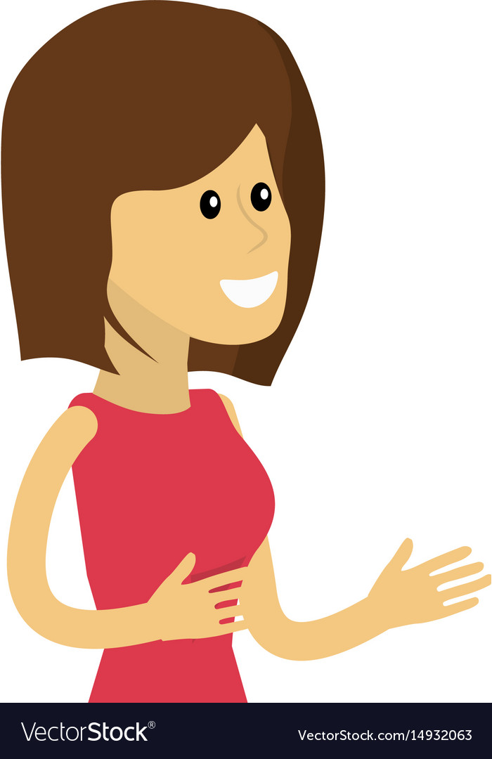 Happy Beautiful Woman With Hairstyle And Elegant Vector Image