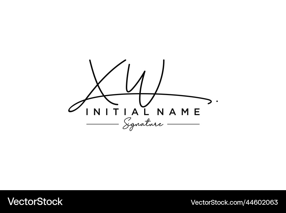 Initial xw signature logo template hand drawn Vector Image