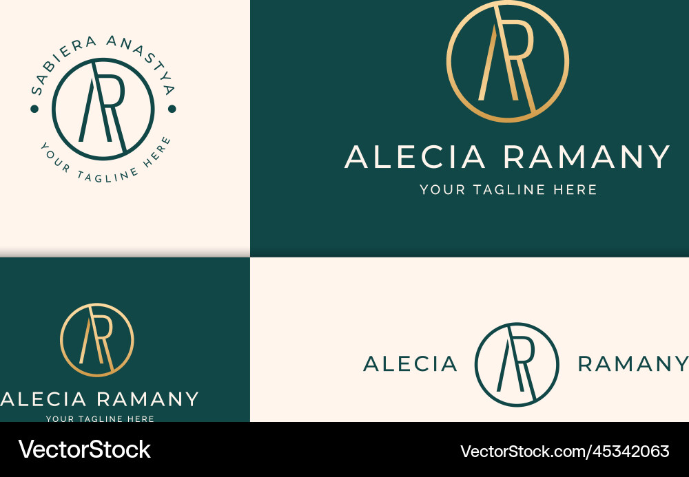 Luxury letter r and a monogram logo design Vector Image