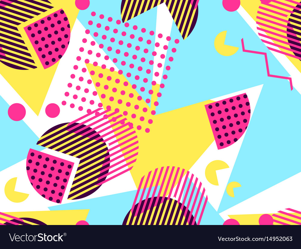 Memphis seamless pattern geometric elements Vector Image