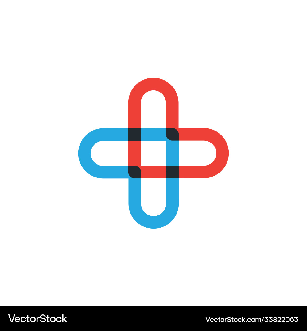 Red and blue cross element help icons business Vector Image