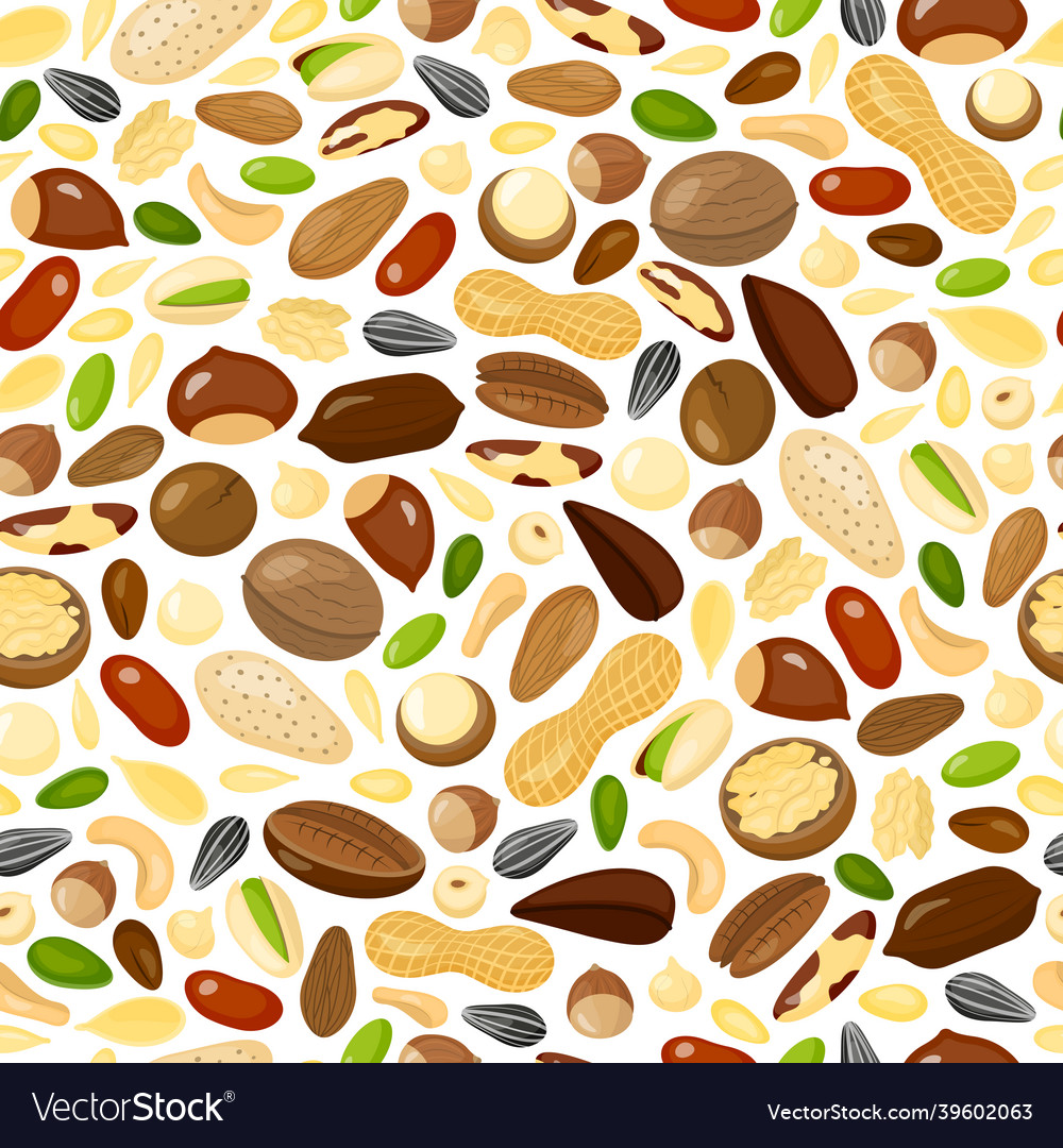 Seamless pattern with nuts Royalty Free Vector Image