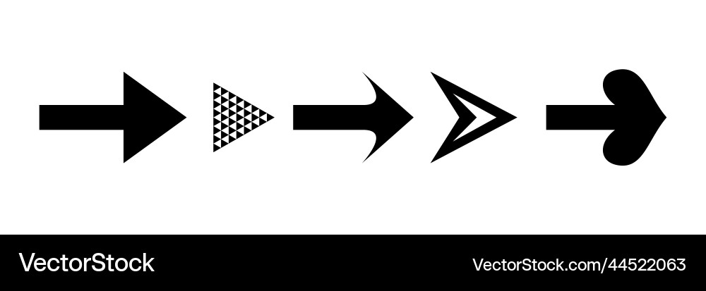 Set of black arrow icon Royalty Free Vector Image