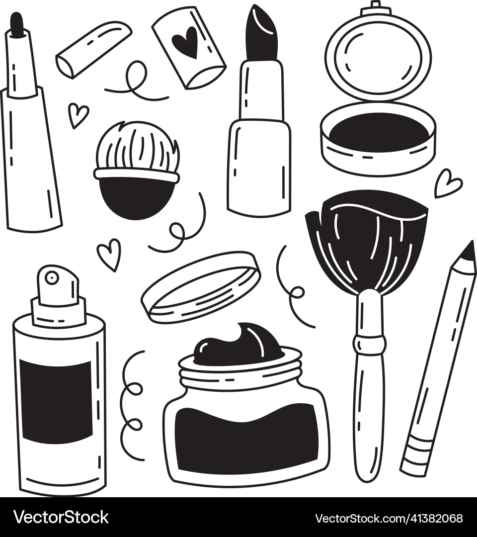 A set of elements decorative and care cosmetics Vector Image